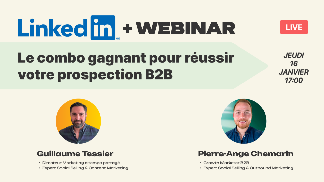 Webinaire : Prospection B2B ︎ LinkedIn & Webinar, le combo gagnant - Webinaires.net